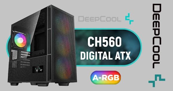 DeepCool CH560-Digital ATX Airflow Case with ARGB Fans