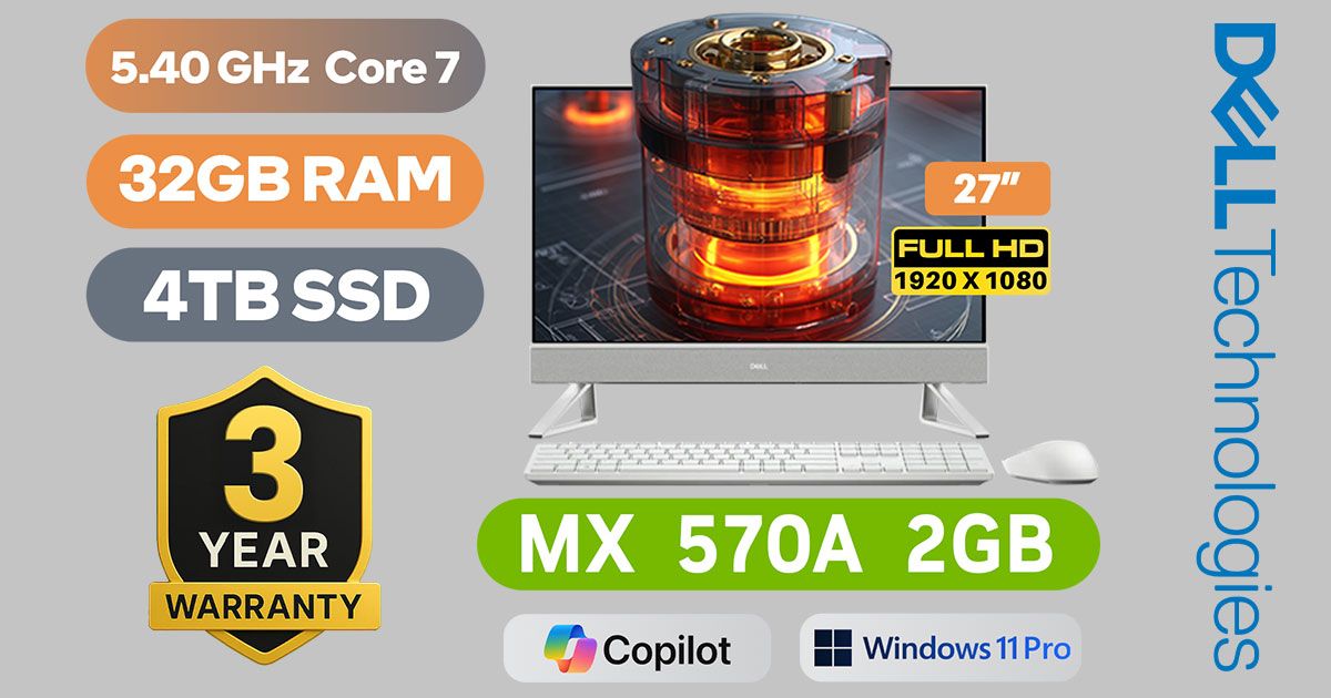 Dell Inspiron 27 7730 AIO PC - Core i7, 4TB SSD | Powerful Performance
