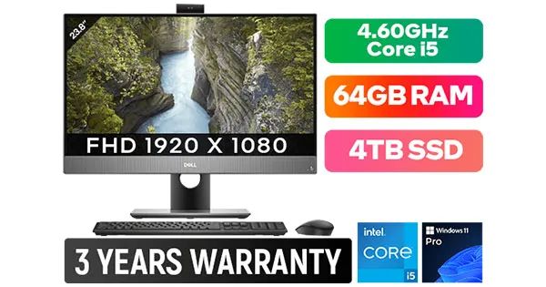 Dell OptiPlex 7400 AIO - Intel Core i5 All-in-One PC | 64GB RAM & 4TB SSD