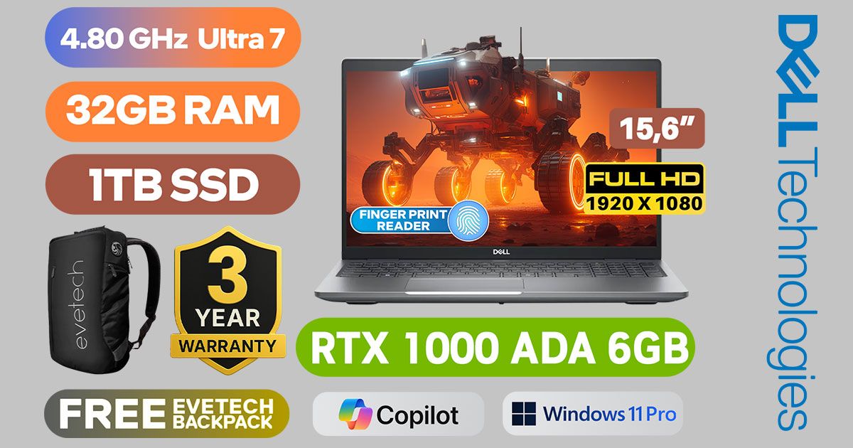 DELL Precision 3591 Laptop - Intel Core Ultra 7 & RTX 1000 Workstation