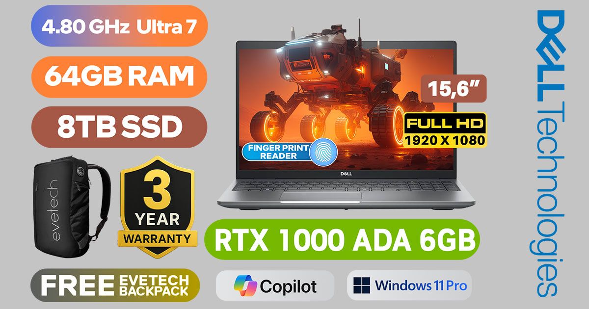 DELL Precision 3591 - Intel Core Ultra 7 RTX 1000 Laptop with 64GB RAM ...