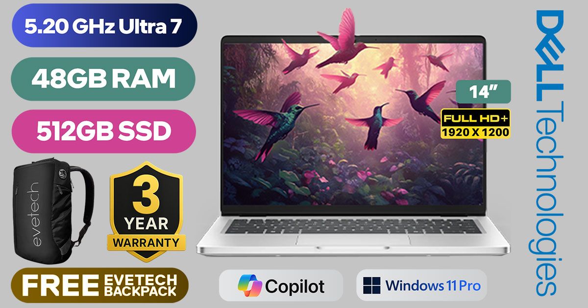 Dell Pro 14 PC14250 - Intel Core Ultra 7 Laptop with 48GB RAM