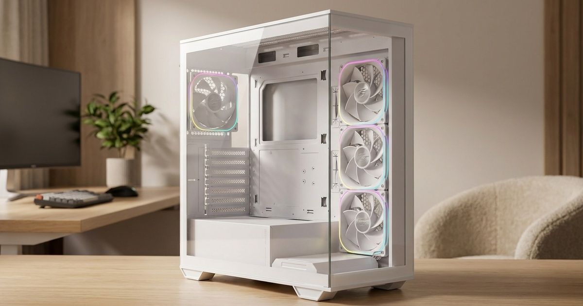 EINAREX Prisma S700 White ATX Mid-Tower Case with USB-C