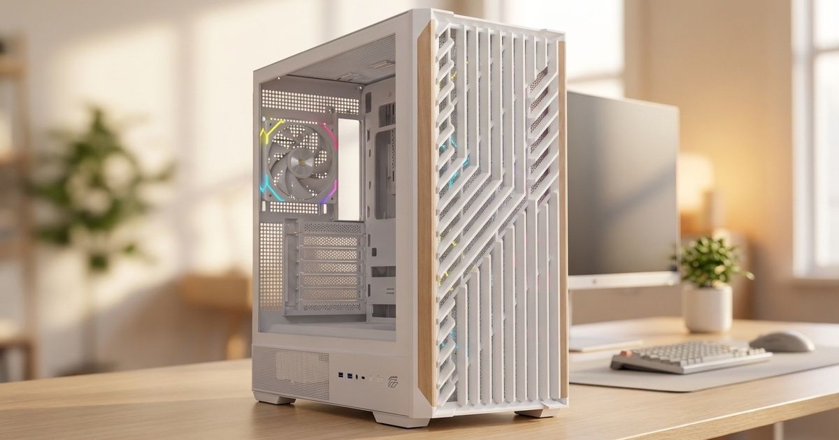 EINAREX Pulse P800 ATX Mid-Tower Case — White, Tempered Glass