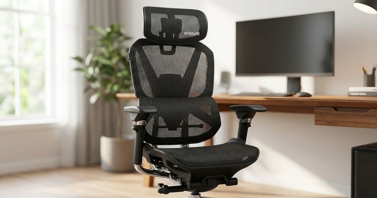 Enova EHJ-007A Gaming Chair — Black Aluminium Frame & Footrest