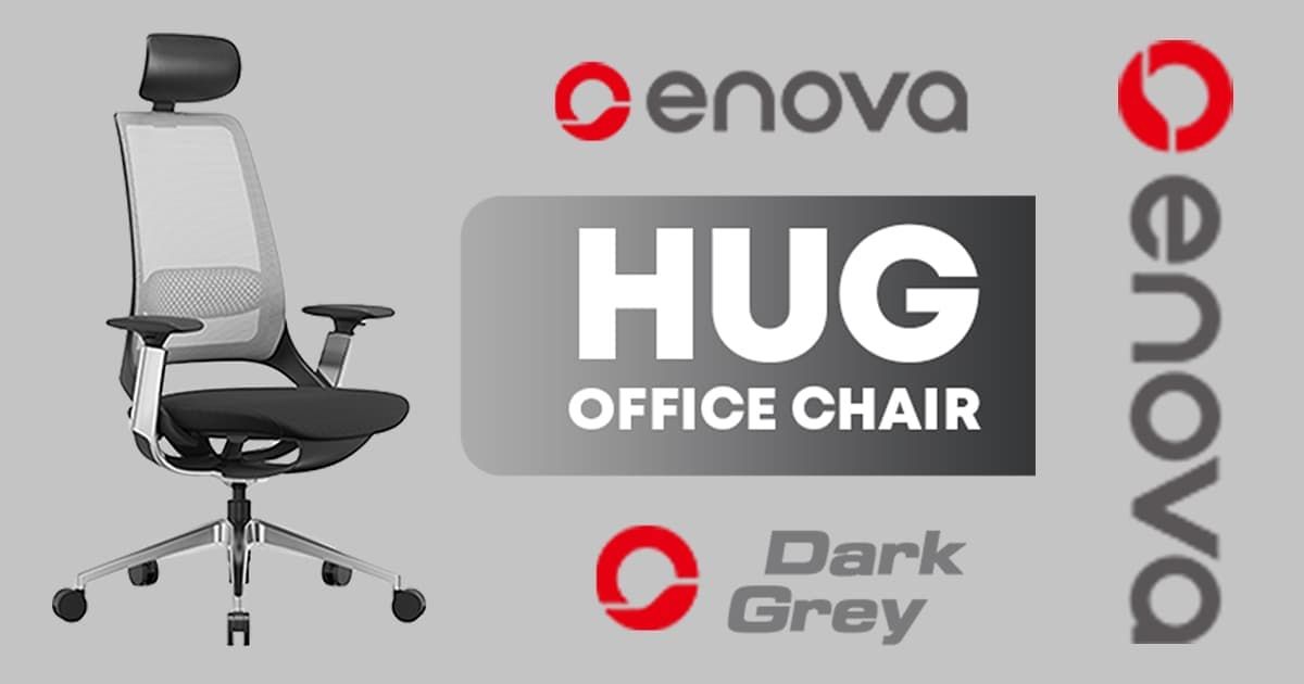 Enova Hug Office Chair EHU-001A — Dark Grey, Ergonomic Office Seat