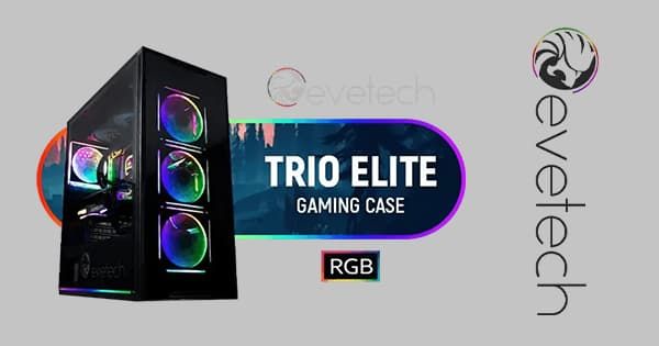 Evetech TRIO Elite RGB Tempered Glass ATX Gaming Case