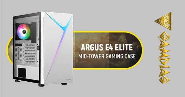 Gamdias ARGUS E4 Elite Gaming Case White - Premium Cooling & Design ...