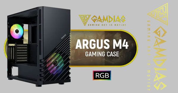 Gamdias ARGUS-M4 Tempered Glass ATX Gaming Case - Dual 360mm Ready