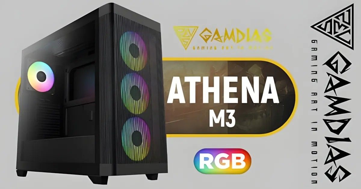 GAMDIAS ATHENA M3 E-ATX Mid Tower PC Case — ARGB Fans