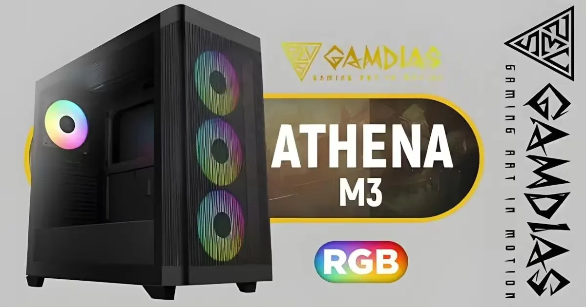 GAMDIAS ATHENA M3 E-ATX Mid Tower PC Case — ARGB Fans | Evetech
