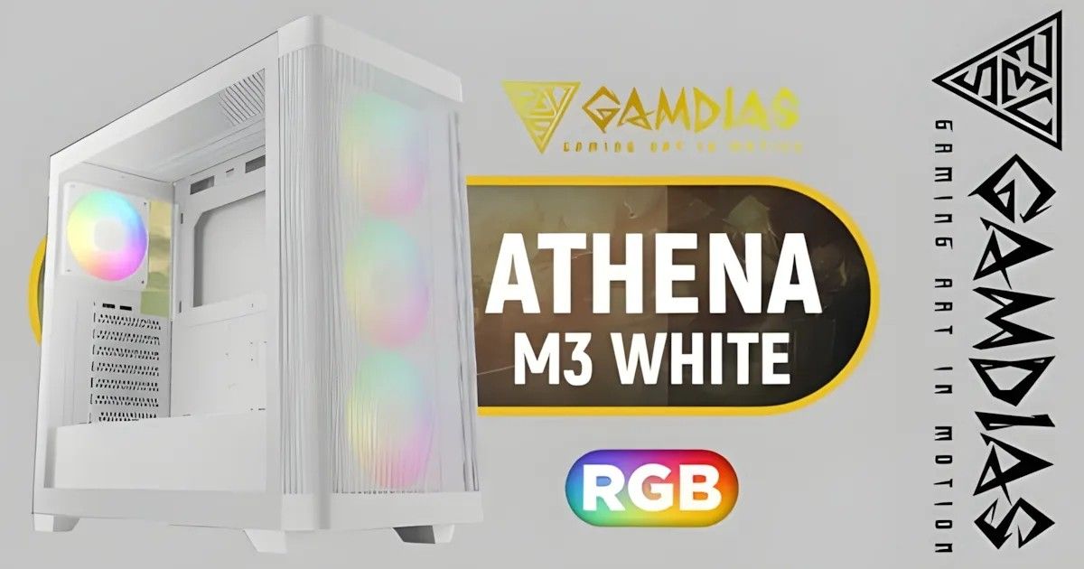 GAMDIAS ATHENA M3 WH E-ATX Mid Tower Gaming PC Case