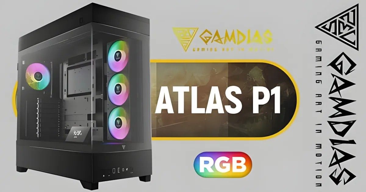 Gamdias ATLAS-P1 Tempered Glass ATX Gaming Case - ARGB Fans