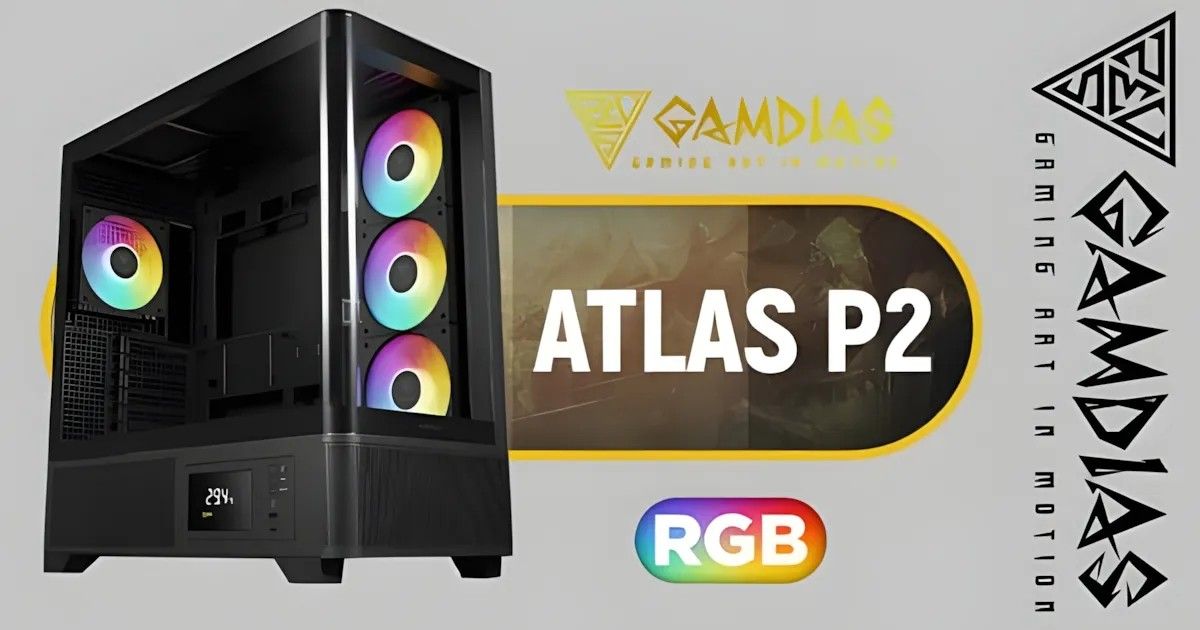 Gamdias ATLAS-P2 Tempered Glass ATX Gaming Case - Black