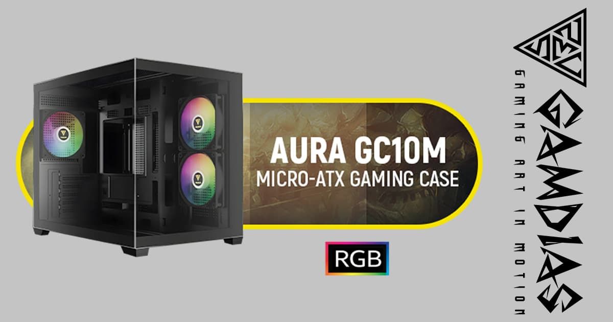 GAMDIAS AURA GC10M ARGB Micro‑ATX Mid Tower PC Case