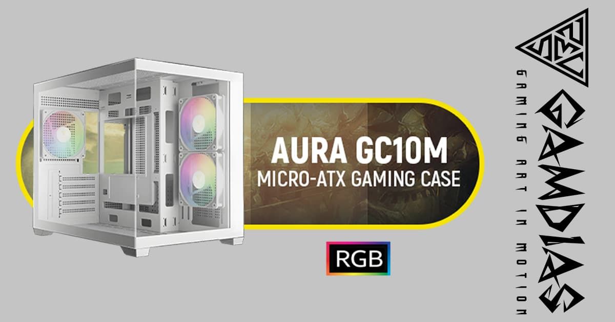 GAMDIAS AURA GC10M ARGB White Micro-ATX/Mini-ITX Case