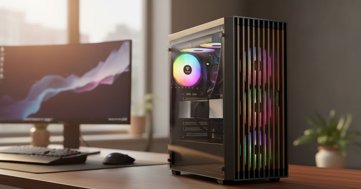 Gamdias Aura GC4 Elite Walnut Mesh ARGB Mid-Tower Case