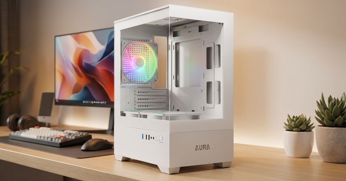 GAMDIAS AURA GC9M Micro Tower Case — ARGB, Tempered Glass | Evetech
