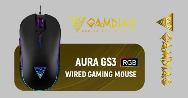 Gamdias AURA-GS3 3600-DPI Optical Gaming Mouse