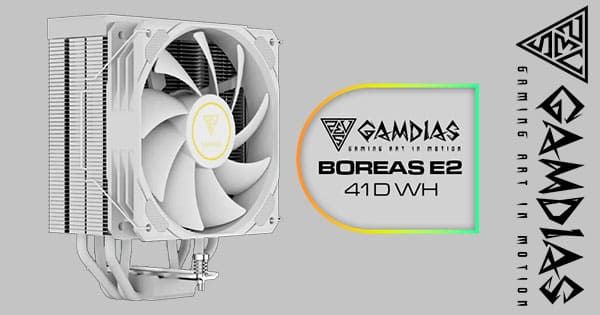 Gamdias BOREAS E2-41D WH 120mm CPU Cooler — Direct Contact, LGA1700/AM5