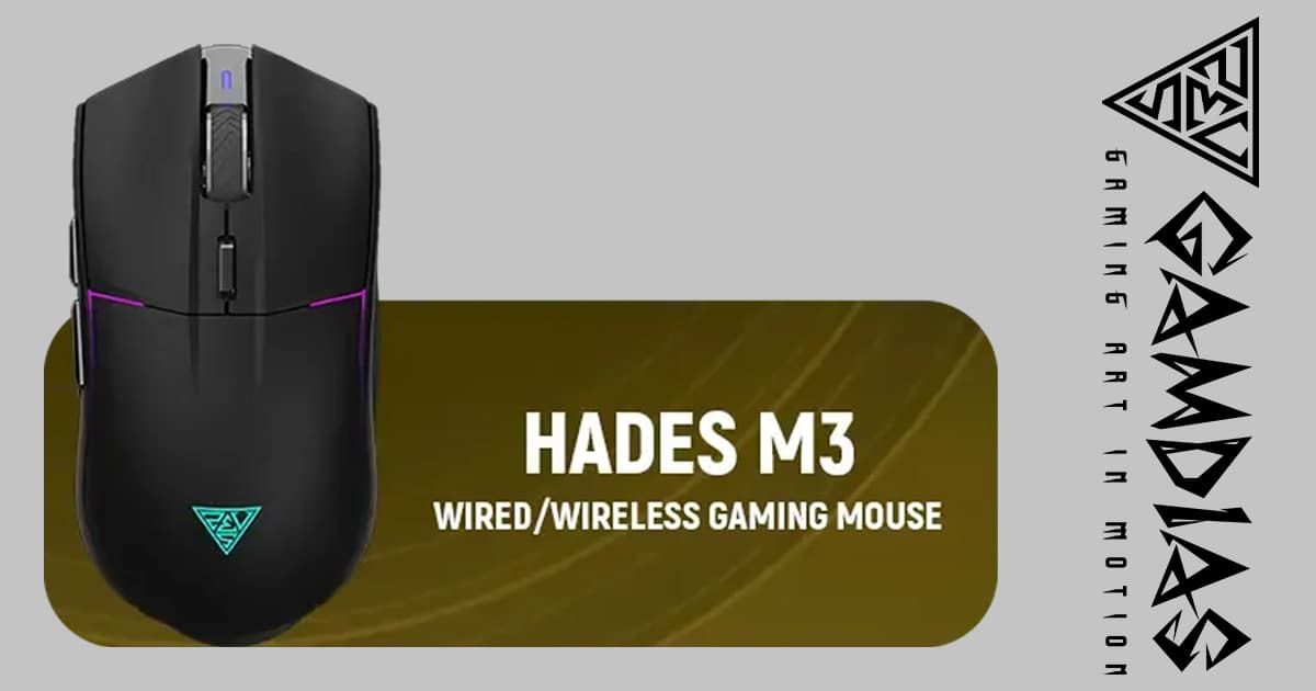 Gamdias HADES-M3 Gaming Mouse — Wired/2.4G/Bluetooth, 10,000 DPI