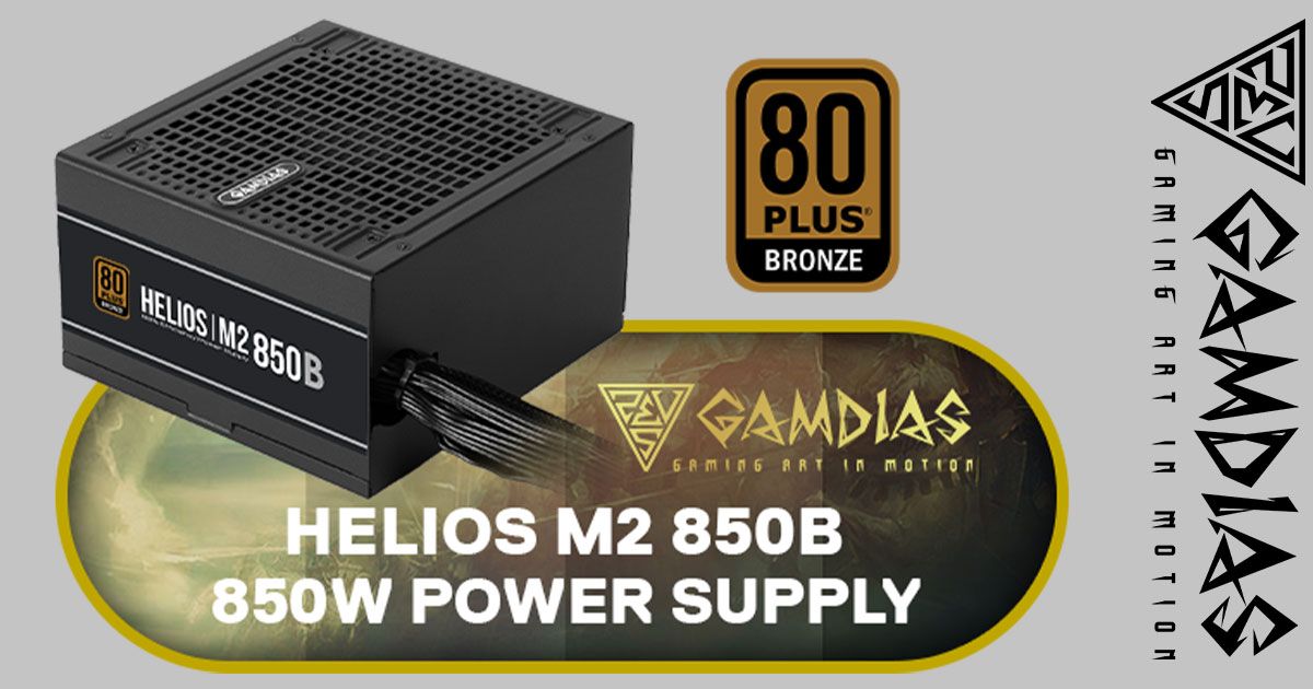 Gamdias HELIOS M2 850B 850W Bronze Power Supply - Reliable & Efficient