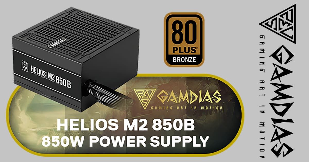 Gamdias HELIOS M2 850B 850W Bronze Power Supply - Reliable & Efficient