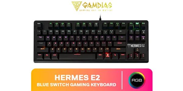 Gamdias Hermes E2 Blue Mechanical Gaming Keyboard - Neon Backlight