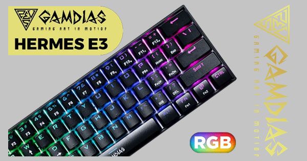 Gamdias Hermes E3 61-Key Brown Switch Mechanical Keyboard