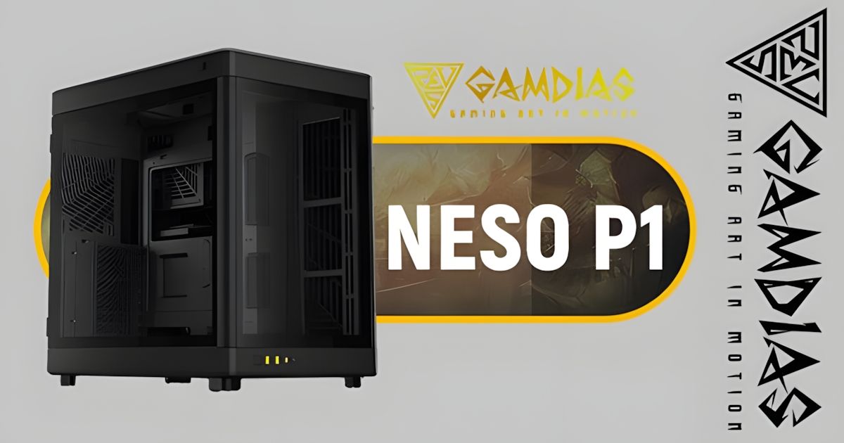 Gamdias NESO-P1-B E-ATX Gaming Case — Panoramic Display