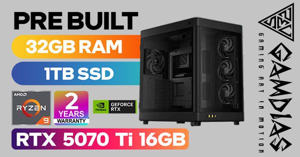 Ryzen 9 9900X + RTX 5070 Ti Gaming PC | 32GB DDR5