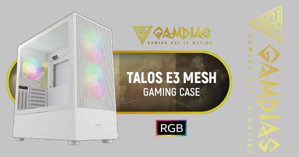 Gamdias TALOS E3 MESH Elite White Gaming Case - Open Box Sale