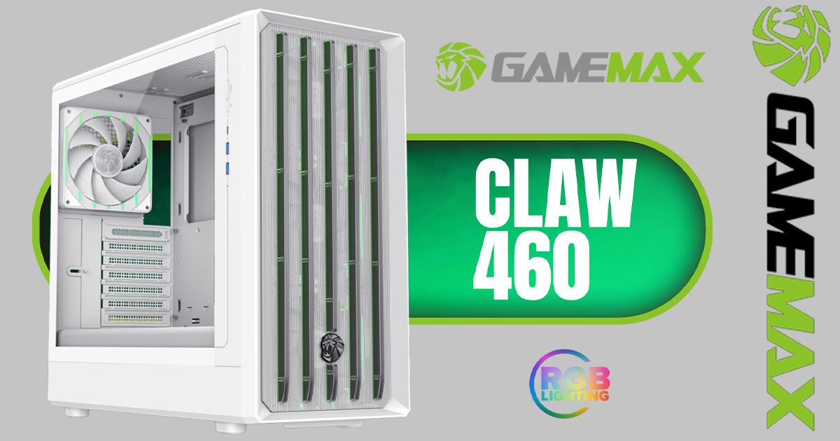 Gamemax CLAW 460 Mid-Tower Case - M-ATX/ITX, ARGB Fans | Evetech