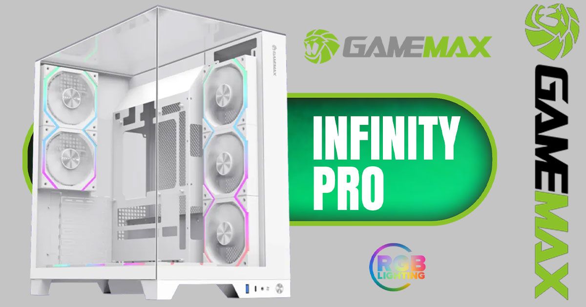 Gamemax Infinity Pro WH – ATX Gaming Case, Panoramic Glass