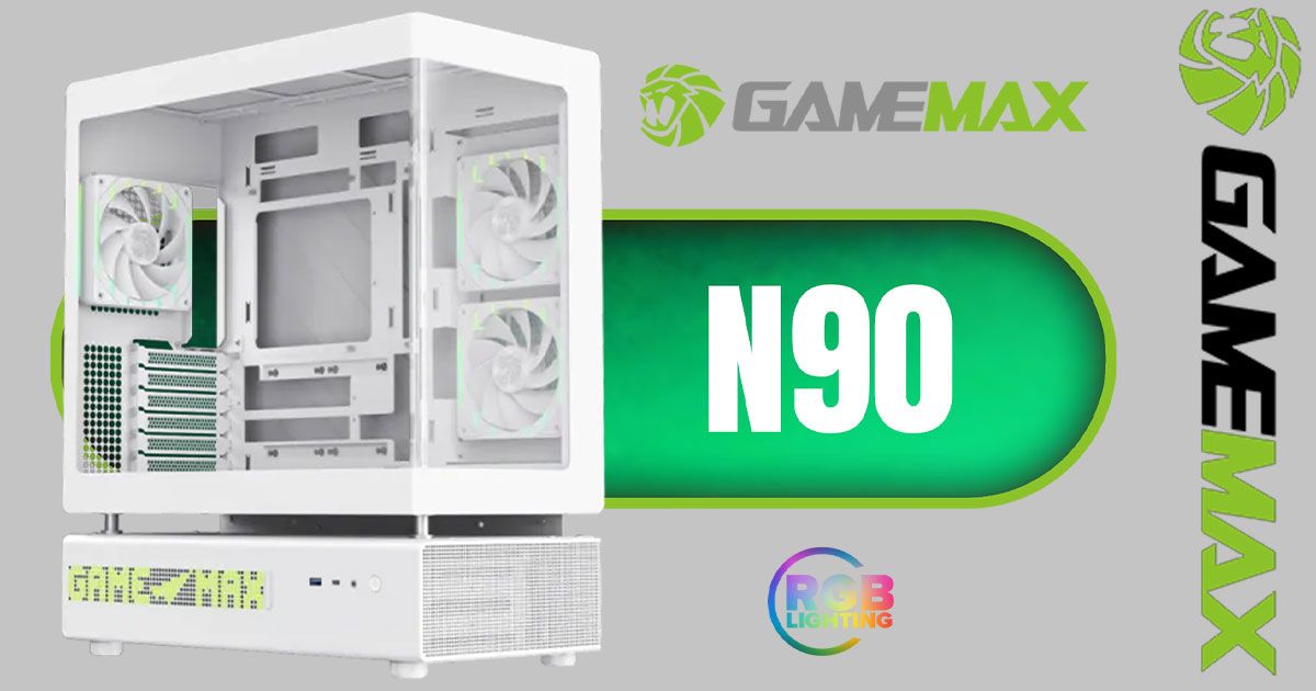 Gamemax N90-WH White ATX Mid-Tower Case with 512-LED Display