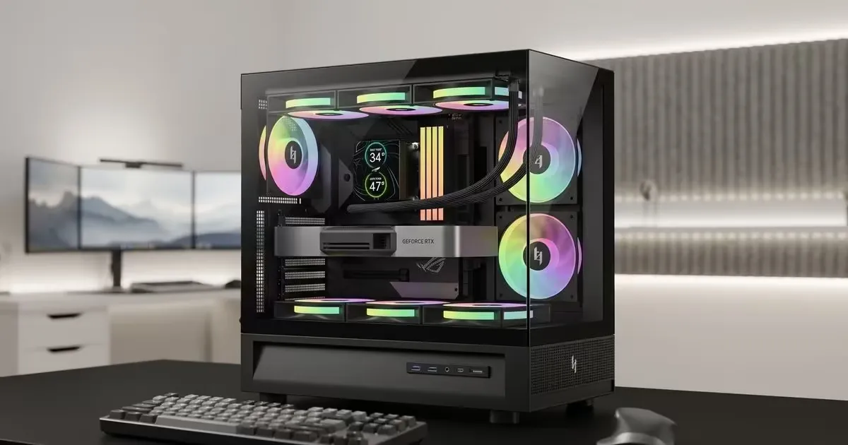 GAMEMAX NEX C51 BK ATX Case — 270° Glass, ARGB Fans | Evetech