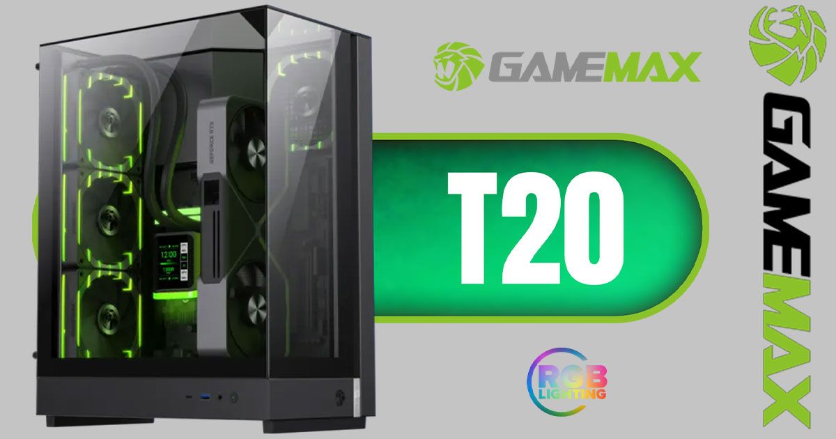 Gamemax T20-BK M-ATX Gaming Case with ARGB Fans