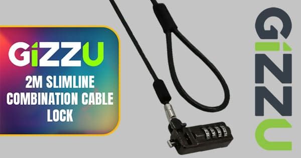 GIZZU GCSCL2M 2m Slimline Combination Cable Lock