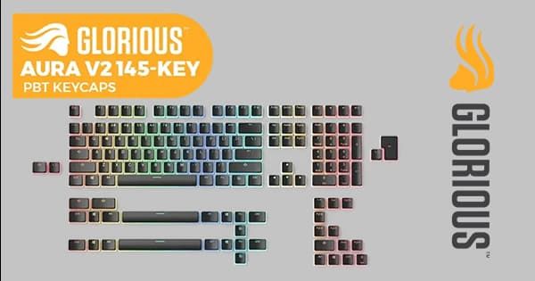 Glorious Aura V2 145-Key PBT Keycaps — Full-Size Backlit