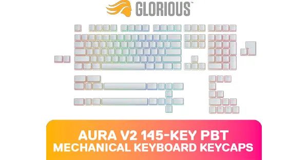 Glorious Aura V2 145-Key PBT Mechanical Keycaps - White | Premium ...