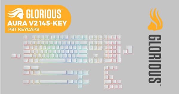 Glorious Aura V2 145-Key PBT Mechanical Keycaps - White | Premium ...
