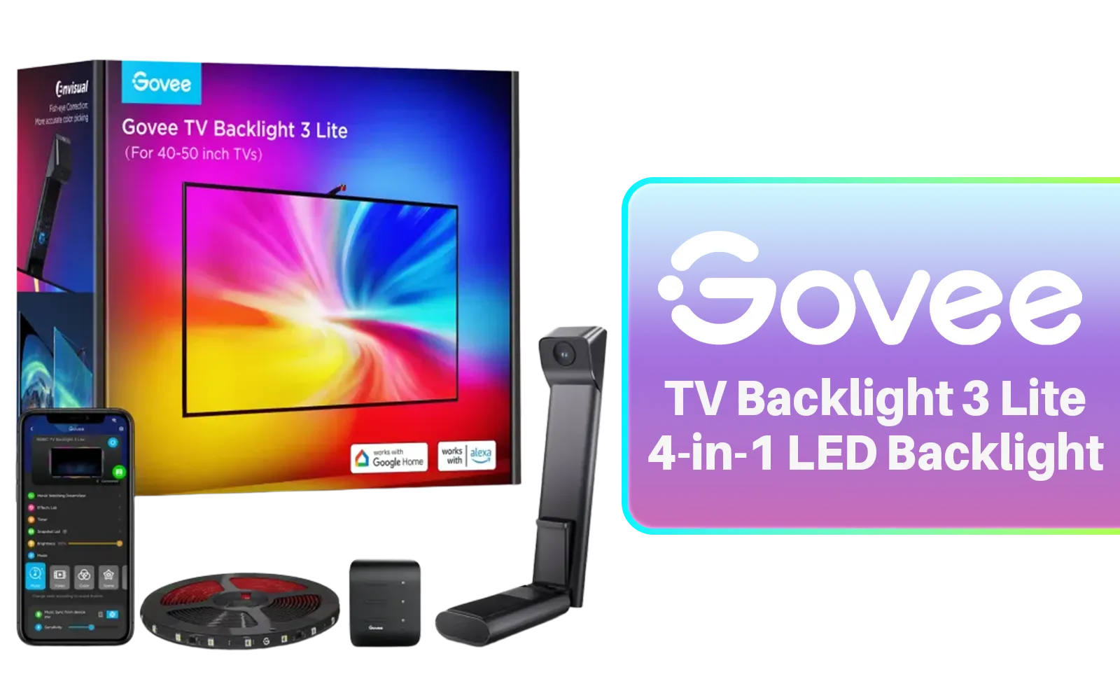 GOVEE TV Backlight 3 Lite H60973D1 — RGBICW LED Backlight 40–50"