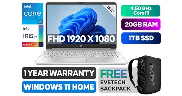 HP 15s-fq4009ni 11th Gen Intel Core i5 Laptop - 20GB RAM & 1TB SSD