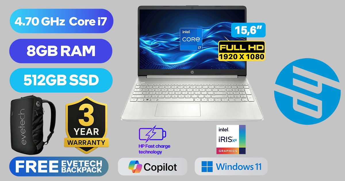 HP 15s-fq5017ni 12th Gen Intel® Core™ i7 Laptop - Performance & Portability