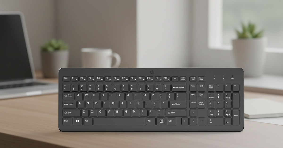 HP 220 805T2AA Black Wireless Keyboard — Full-Size, Ergonomic