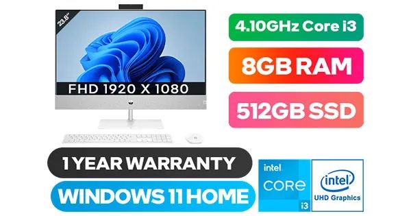 HP 24-ck0002ni 12th Gen Intel Core i3 All-in-One PC