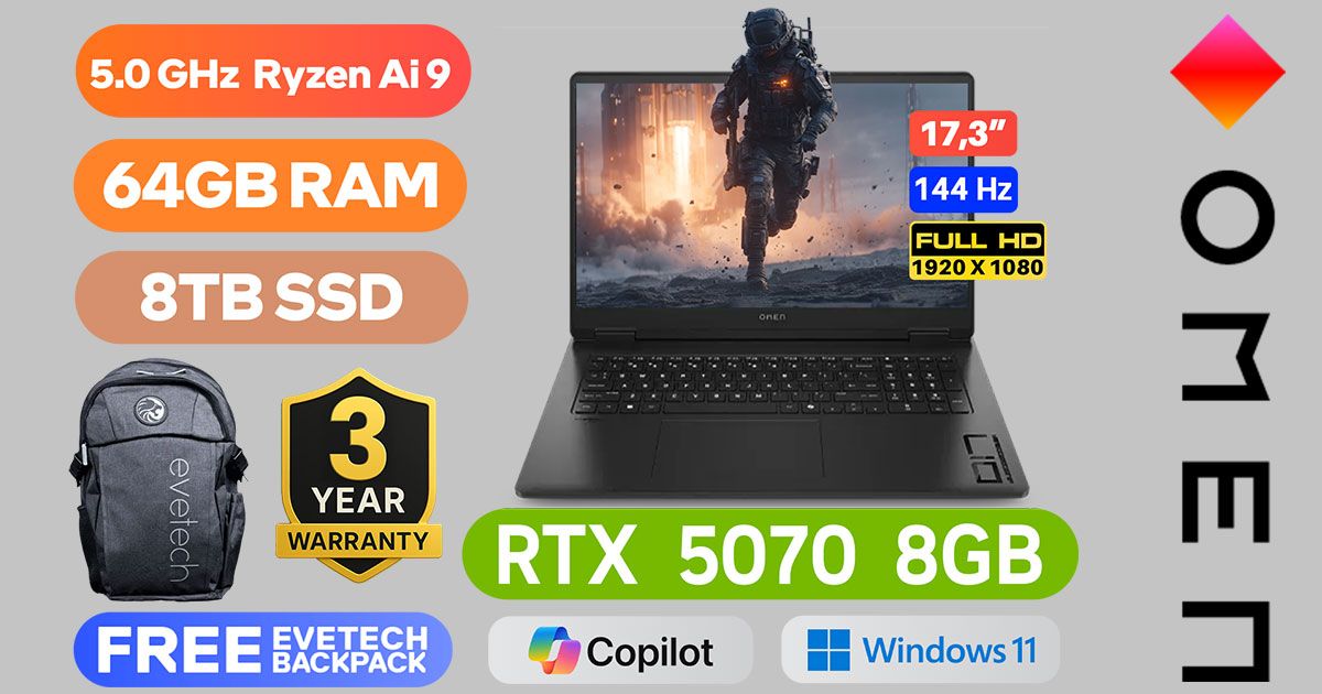 HP OMEN 64GB/8TB | Extreme Gaming Power | Evetech