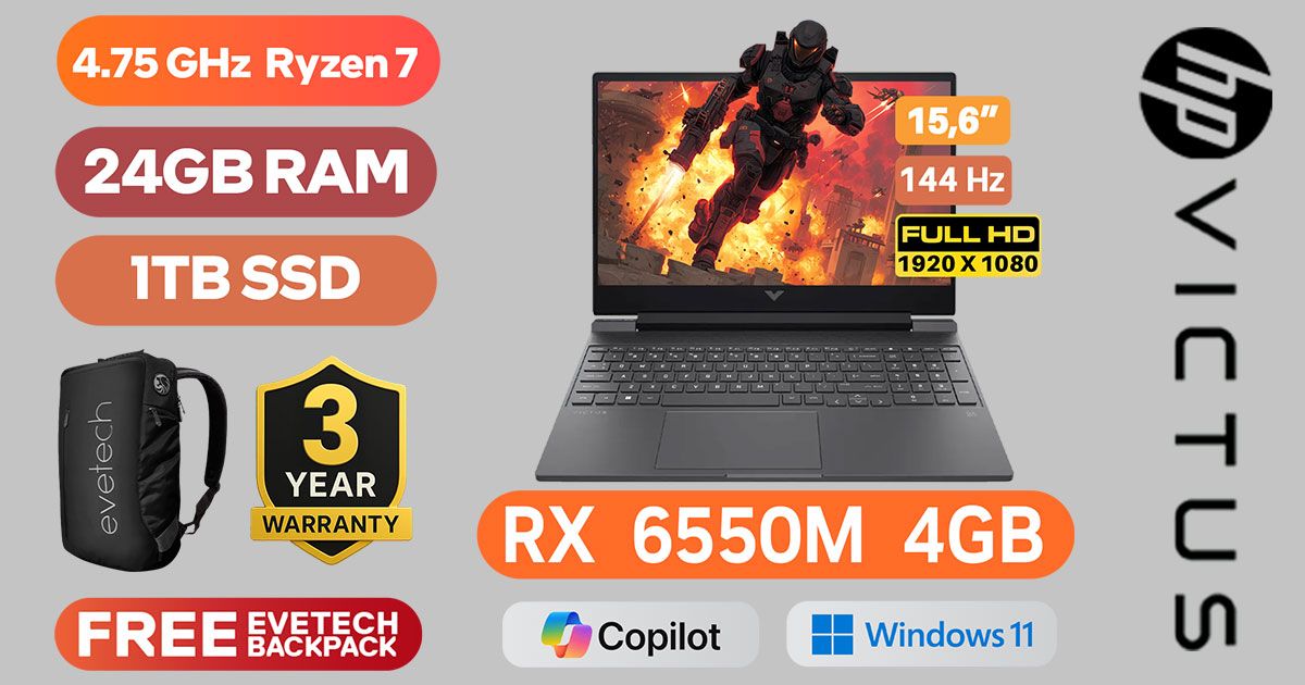 HP Victus 15 Gaming Laptop - Ryzen 7 | 24GB RAM | 1TB SSD