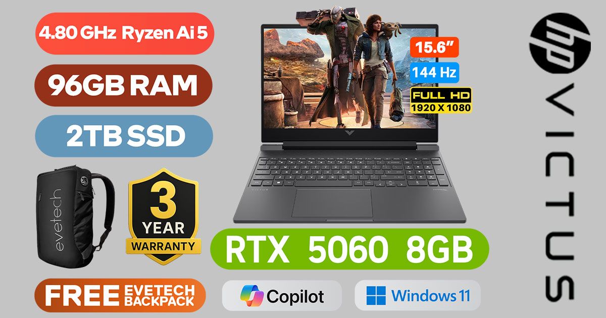 HP Victus 15 96GB/2TB | High-Memory Gaming Laptop