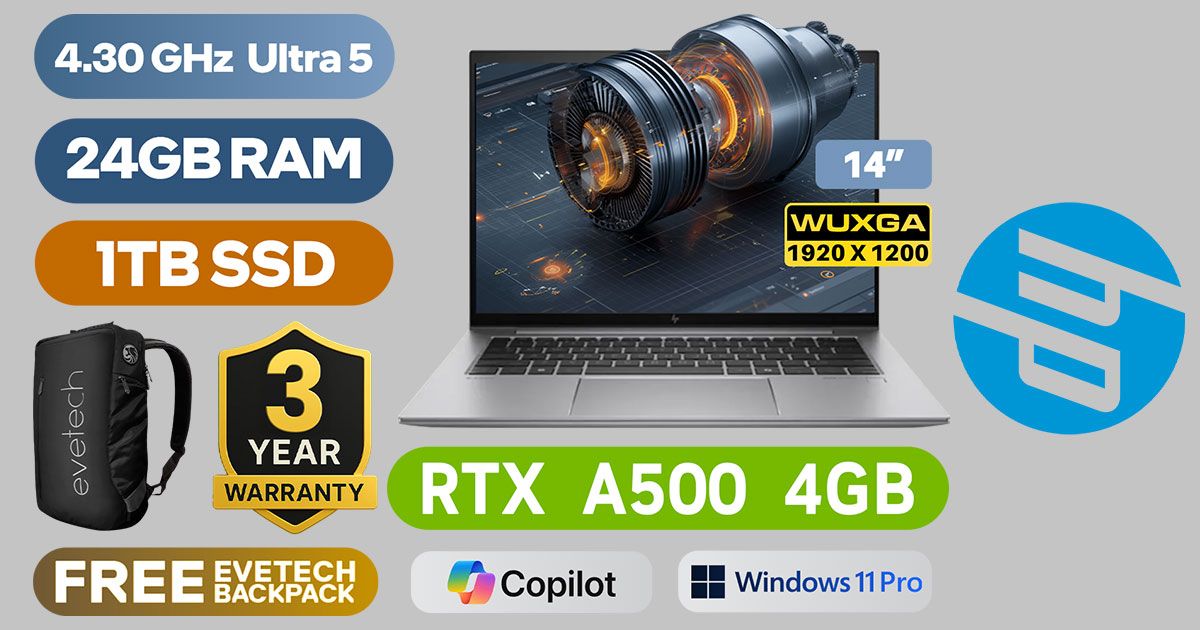 HP ZBook Firefly 14 G11 - Intel Core Ultra 5, 24GB RAM, 1TB SSD Laptop